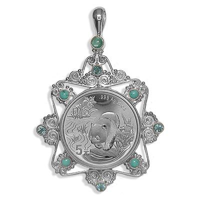 Sterling Panda Coin Pendant - Offerings Jewelry by Sajen